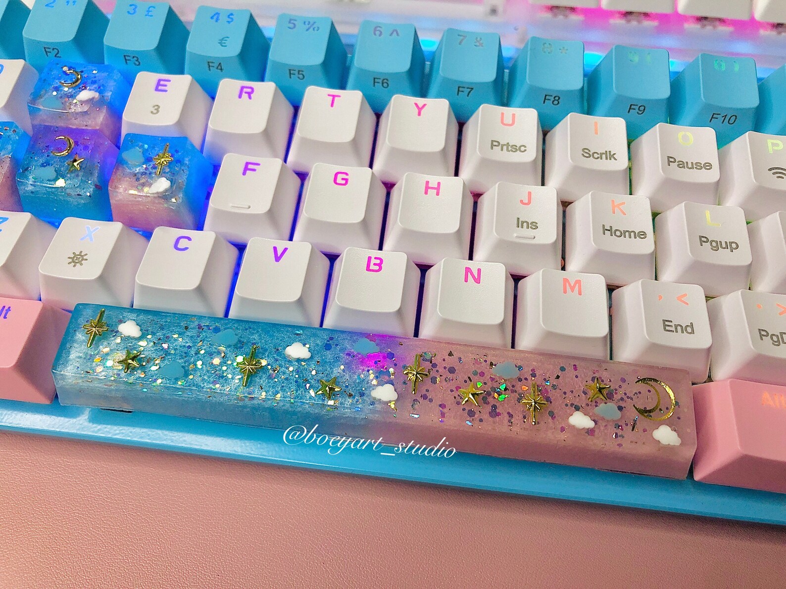 Moon and Star Keycaps Spacebar Handmade Resin Keycaps - Etsy Australia