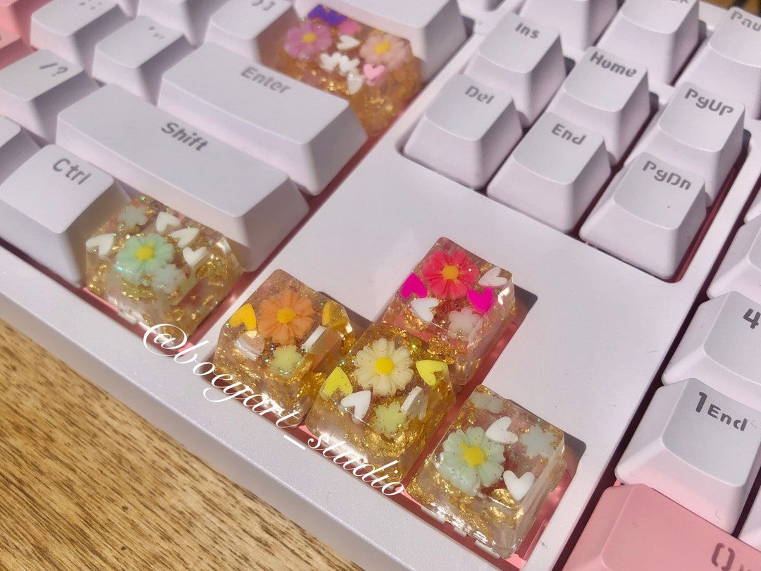 Flowers Keycaps, Handmade Resin Keycaps, Cherry Switch - Etsy