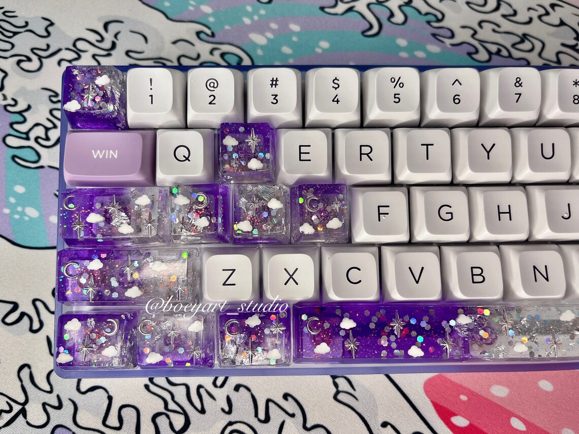 Moon Star Keycaps Handmade Resin Keycaps Cherry Switch - Etsy