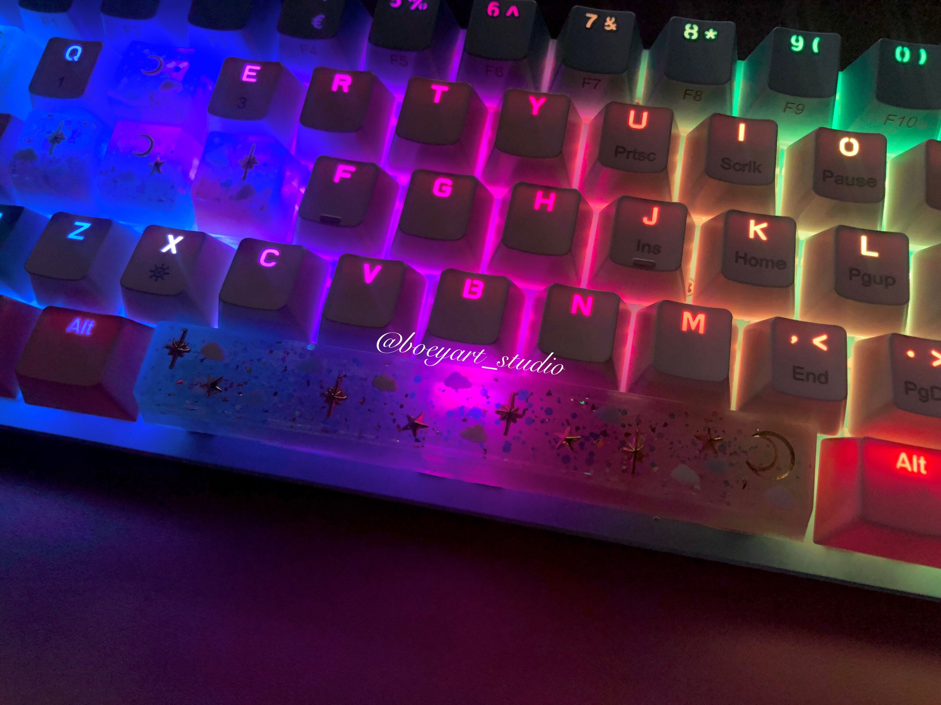 Moon and Star Keycaps Spacebar Handmade Resin Keycaps - Etsy Canada