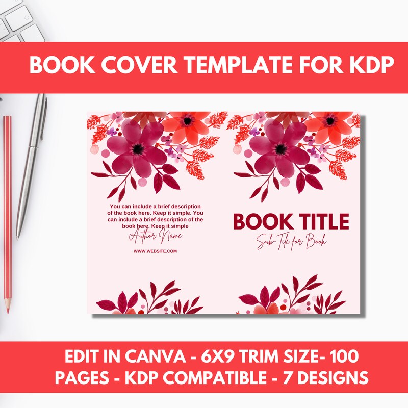 Book Cover Template - Etsy