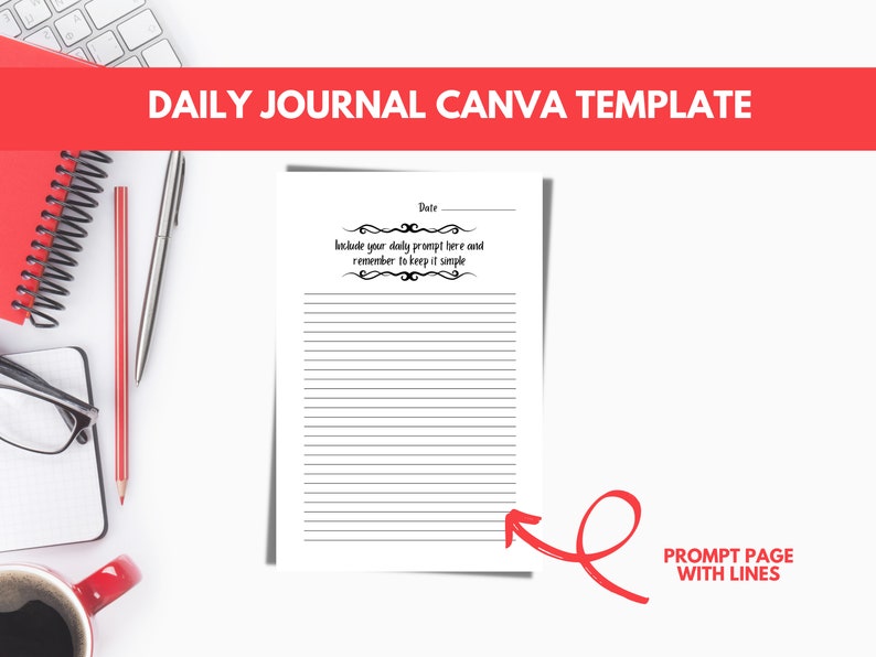 Daily Journal Canva Template Customize in Canva Publish to KDP Amazon ...