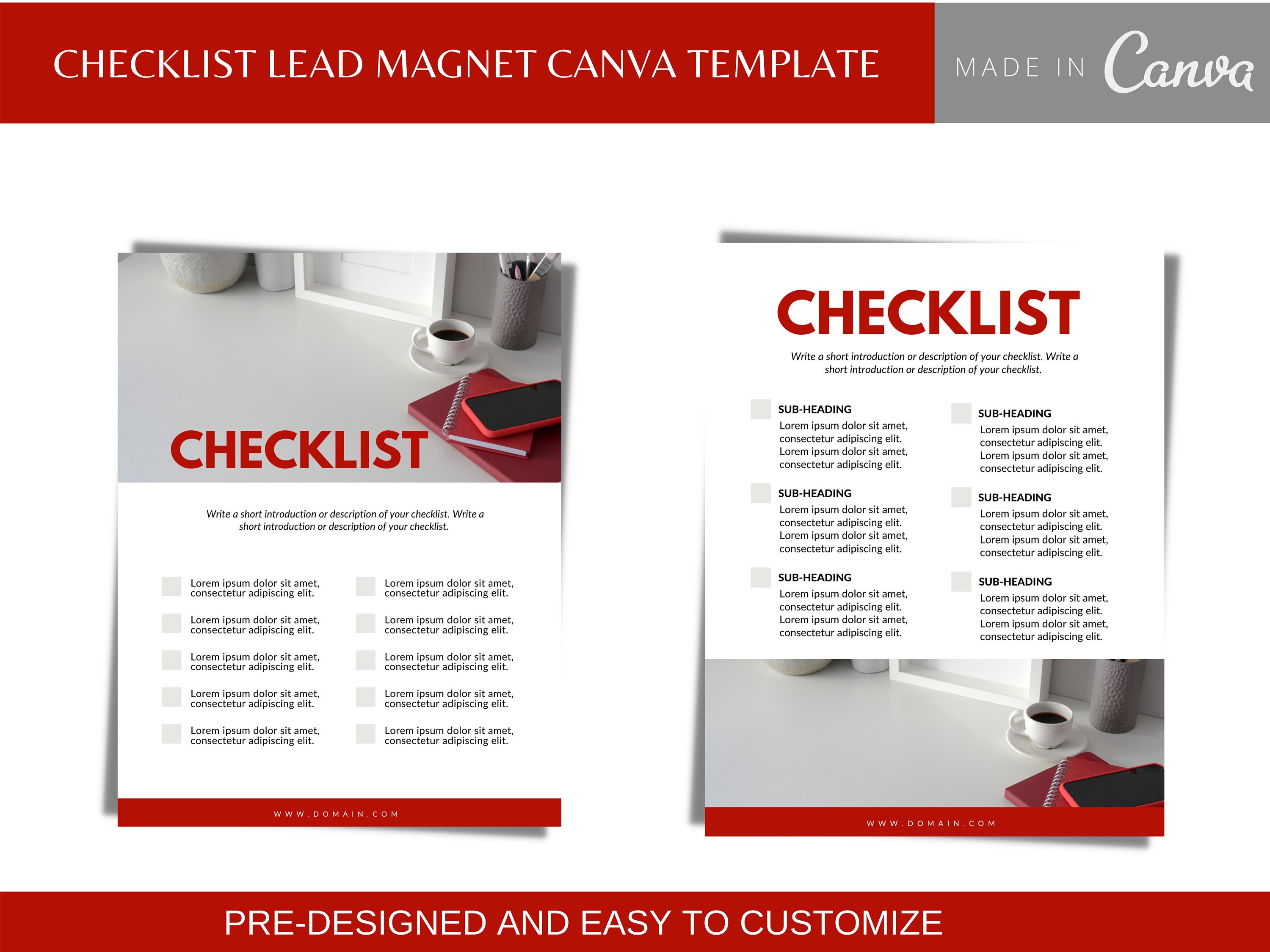 Checklist Lead Magnet Canva Design Template - Etsy