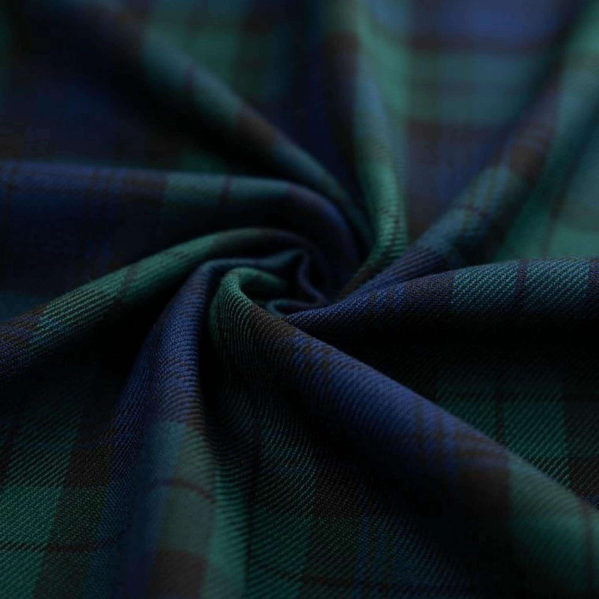 Blackwatch Tartan Fabric: Poly Viscose Check, 59" Wide - Etsy