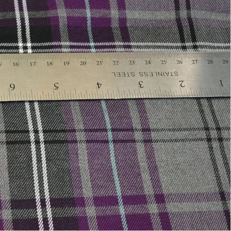 Purple Tartan Fabric: Poly Viscose Plaid, 59" Wide Plaid - Etsy