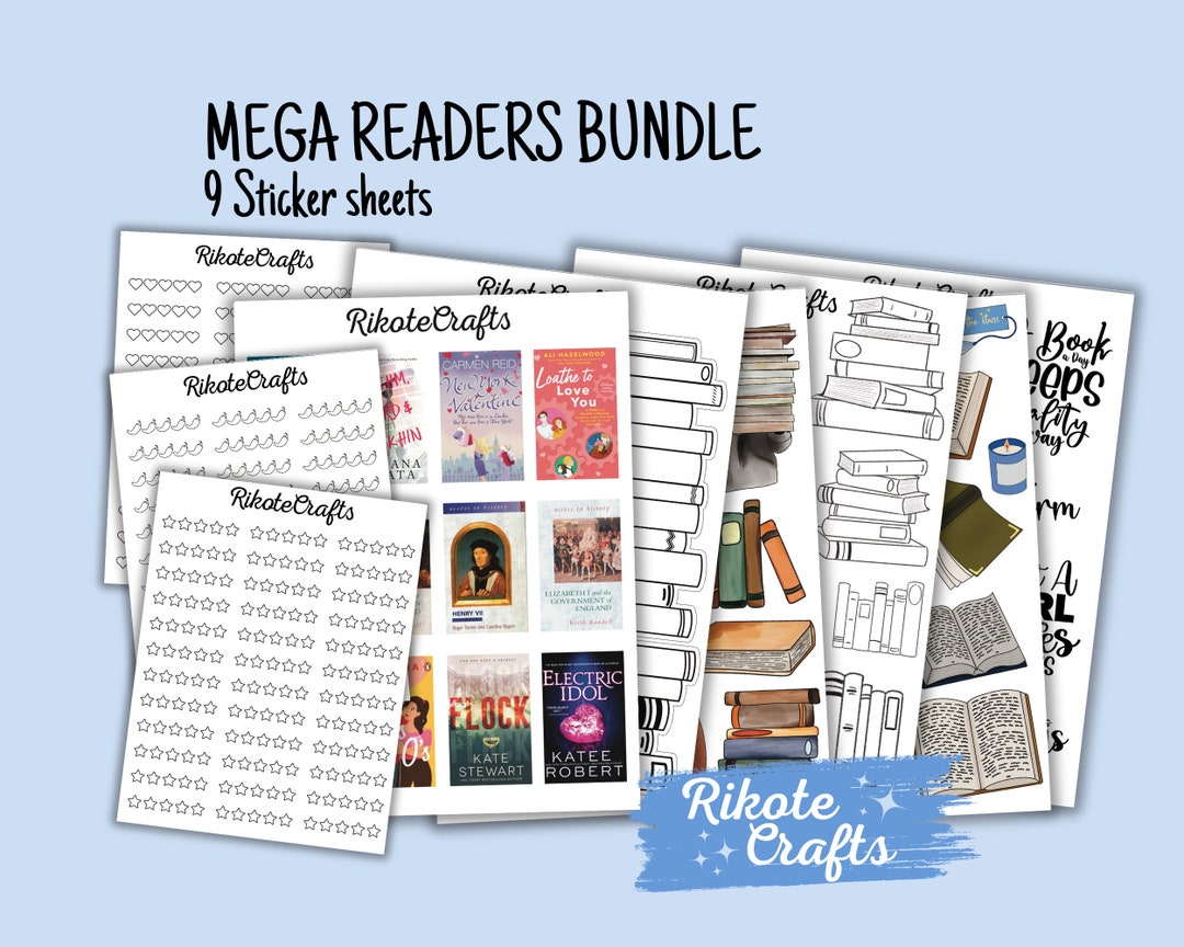 Mega Readers Bundle Sticker Sheet Bundle for Reading Journal or Planner ...