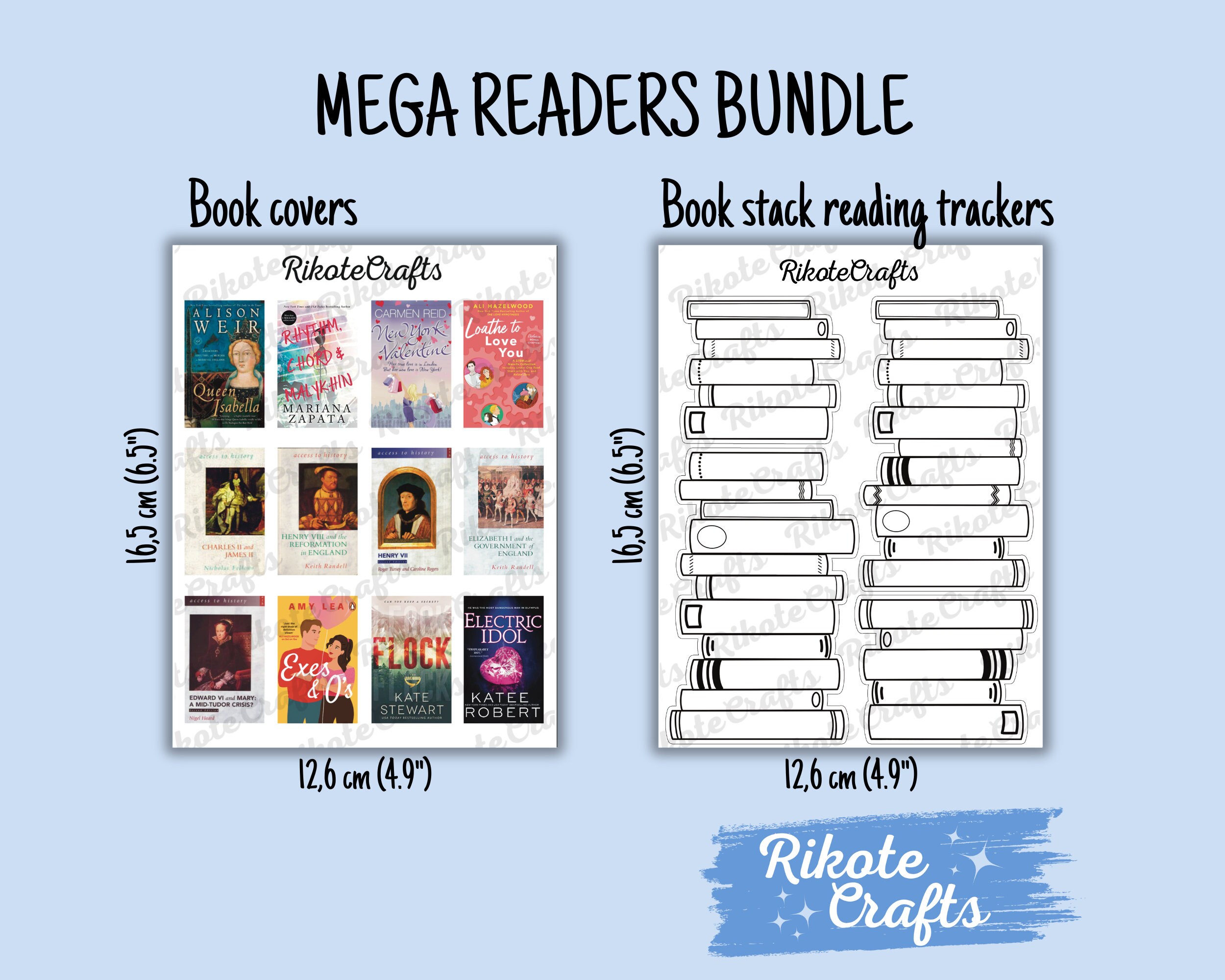 Mega Readers Bundle Sticker Sheet Bundle for Reading Journal or Planner ...