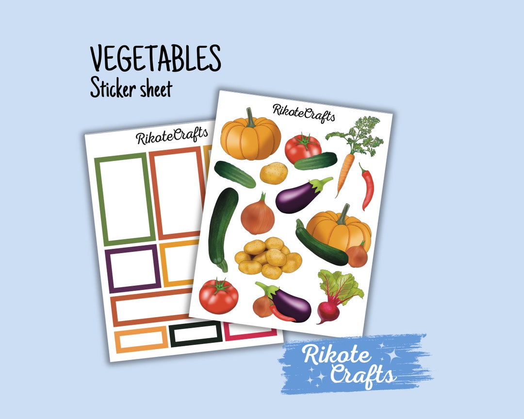 Garden Vegetables Sticker Sheet for Journaling Memory Keeping Planner ...