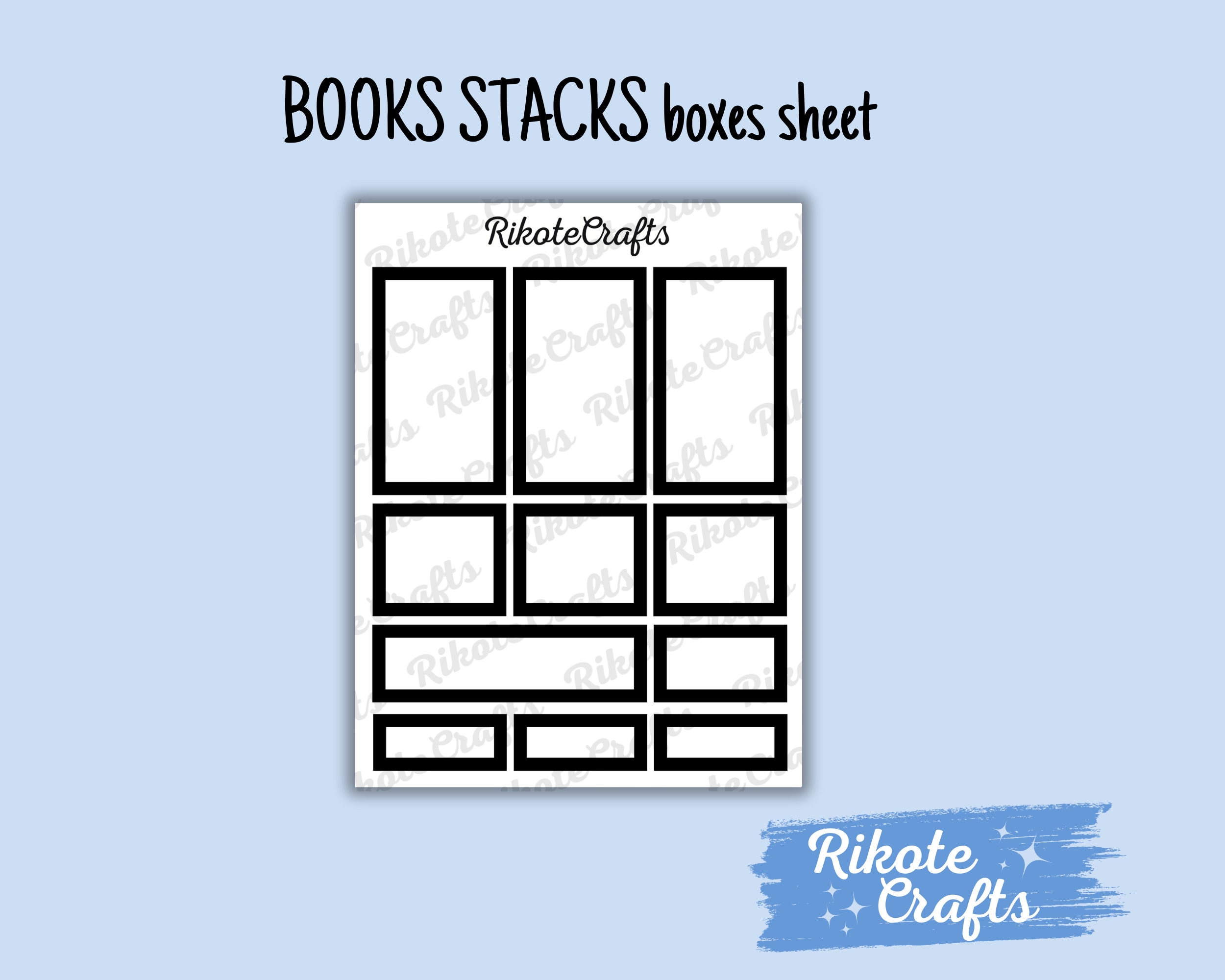 Black and White Books Stack Sticker Sheet for Planner or Journal ...
