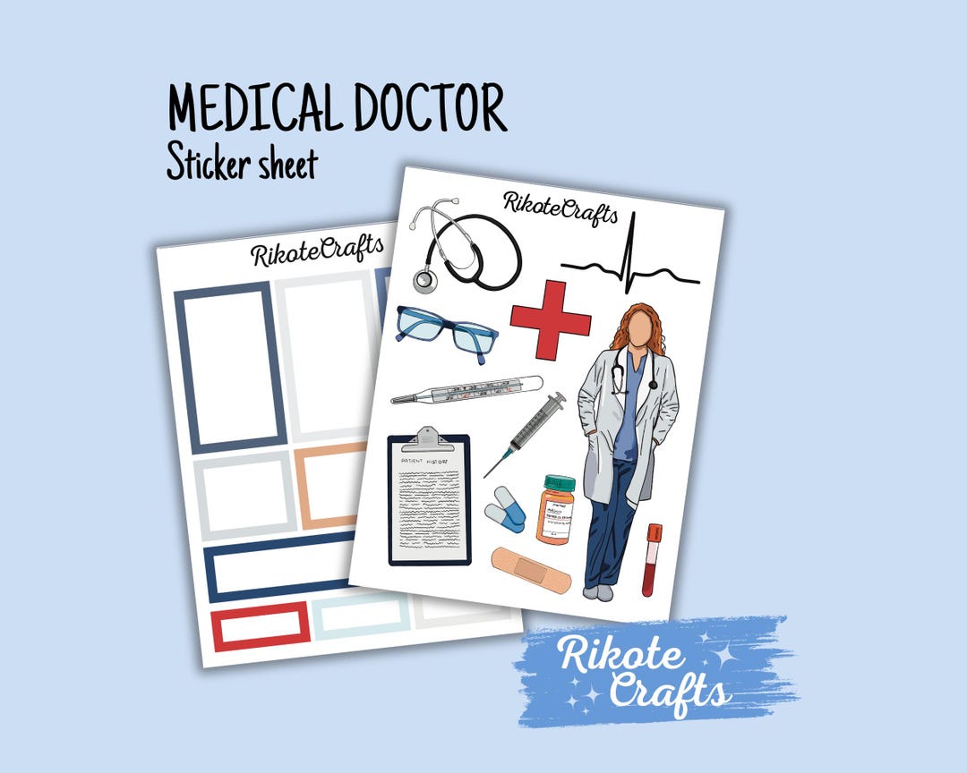 Medical Doctor Sticker Sheet for Journaling Stickers Health Care ...