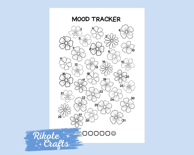 Printable Mood Tracker for Spring Flower Mood Tracker Printable ...