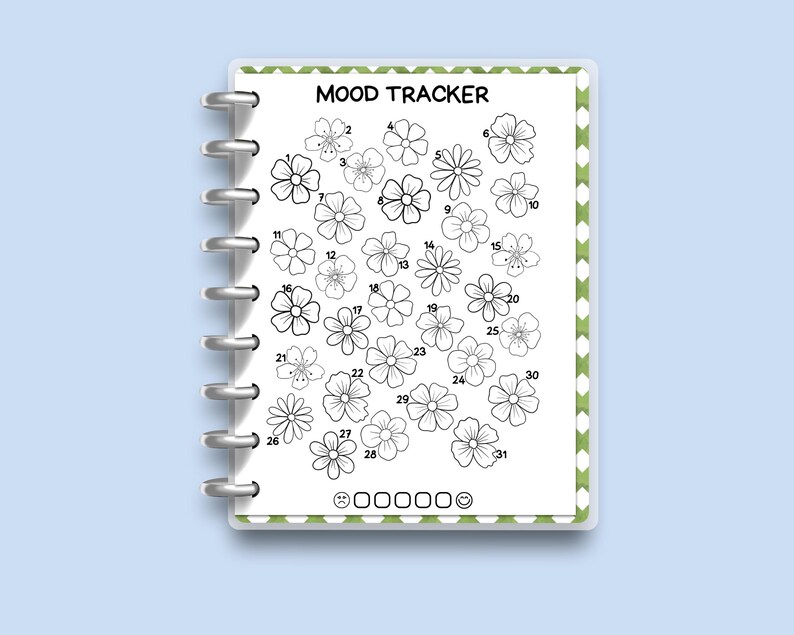 Printable Mood Tracker for Spring Flower Mood Tracker Printable ...