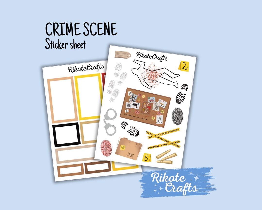 Crime Scene Sticker Sheet for Journaling Stickers Detective Stickers ...