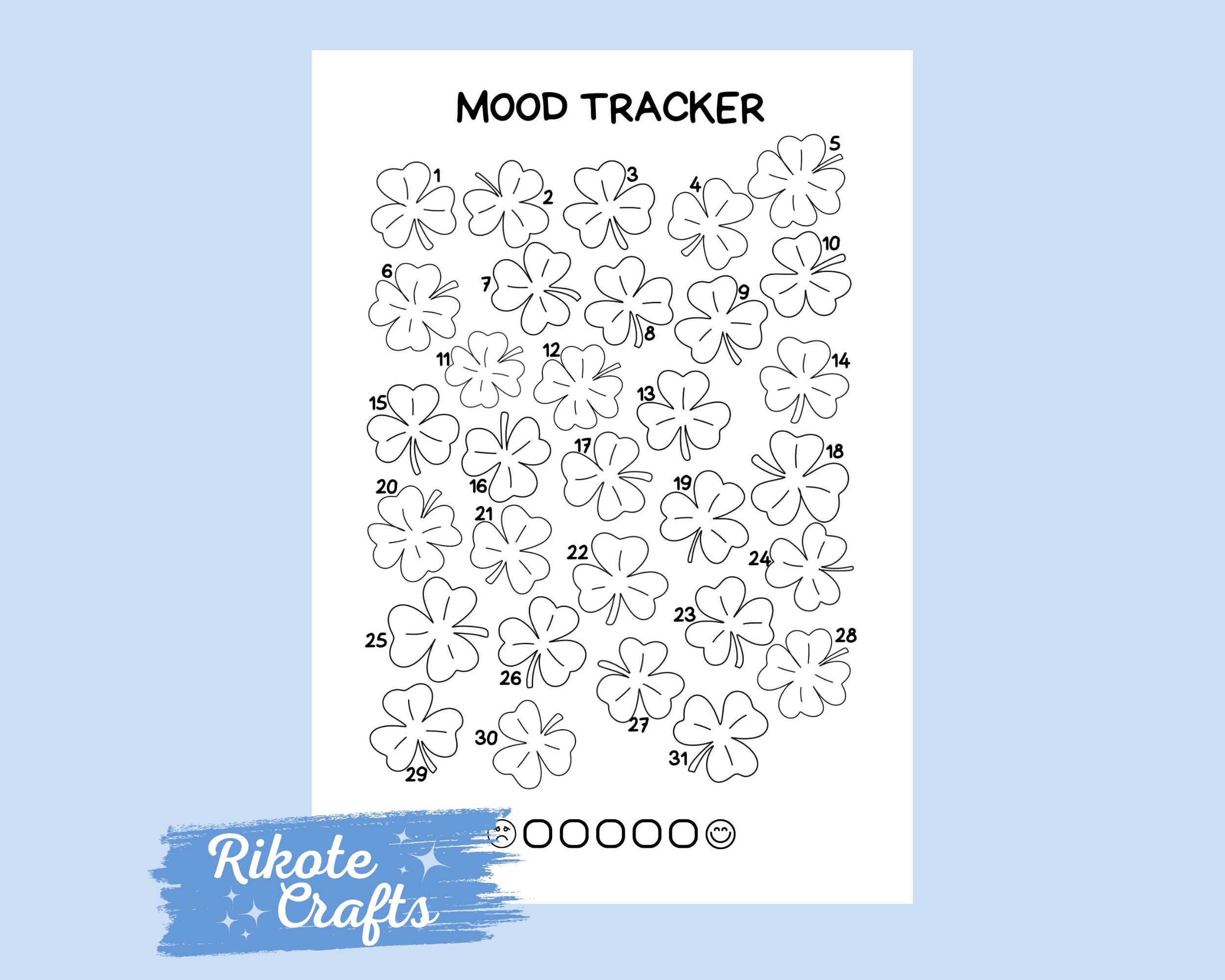 Printable Mood Tracker for March Shamrock Mood Tracker Printable ...