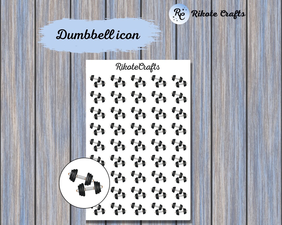 Dumbbell Icon Sticker Sheet for Planner or Bullet Journal Decorative ...