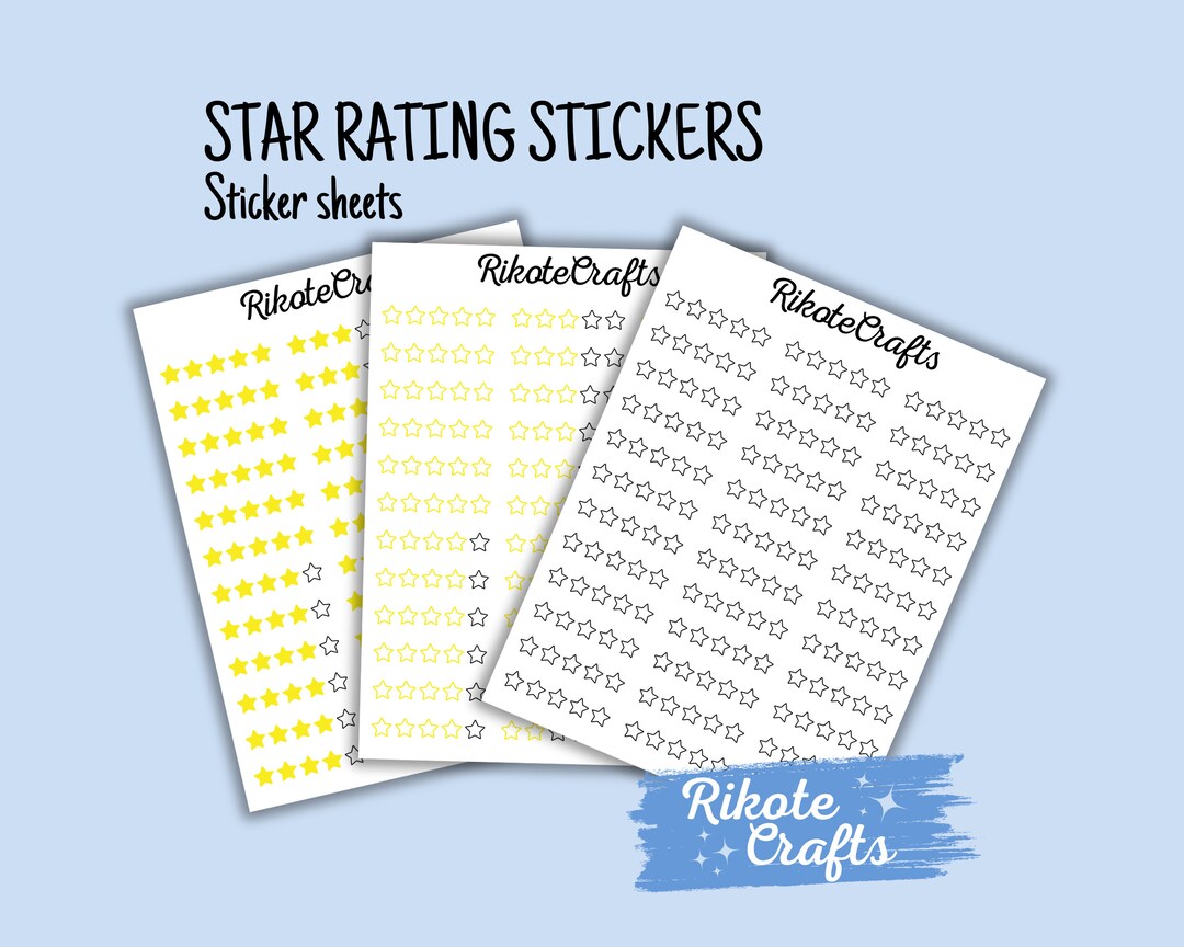 Star Rating Sticker Sheet for Planner or Journal, Readers Stickers ...