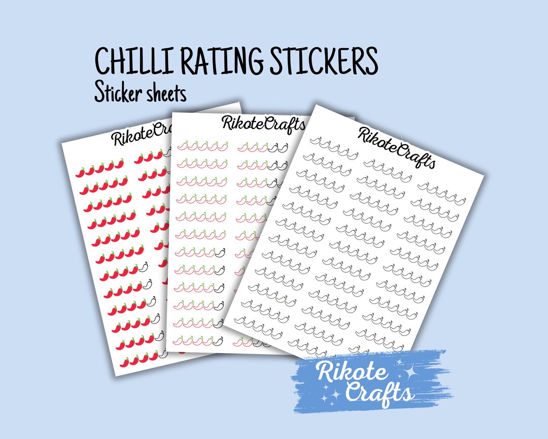 Chilli Rating Sticker Sheet for Planner or Journal, Readers Stickers ...