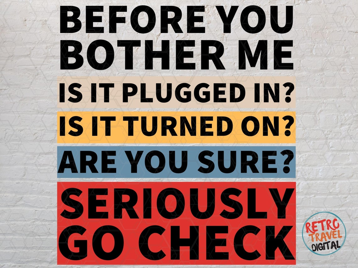 Funny Tech Support Checklist Pnggeek Techie Image Tech - Etsy