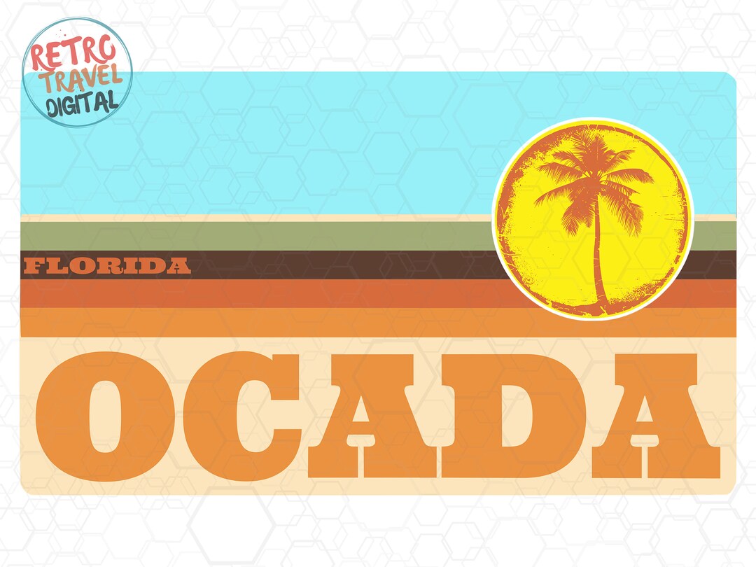Vintage Florida Ocada Sublimation Design, Retro, Vintage, Distressed ...