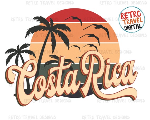 Vintage Costa Rica Summer Travel Sublimation Design Retro | Etsy