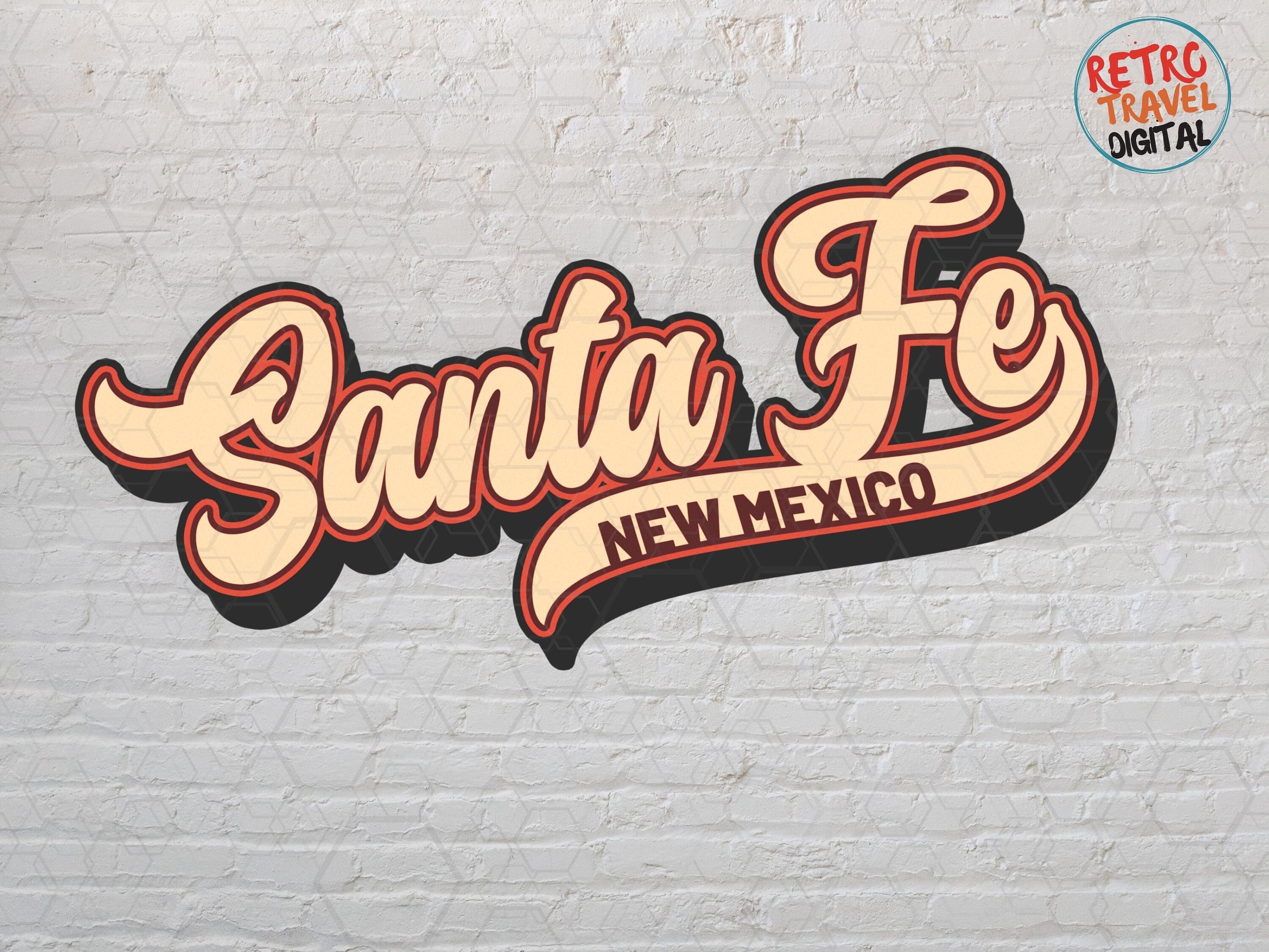 Vintage Santa Fe New Mexico Sublimation Design, Retro, Vintage ...
