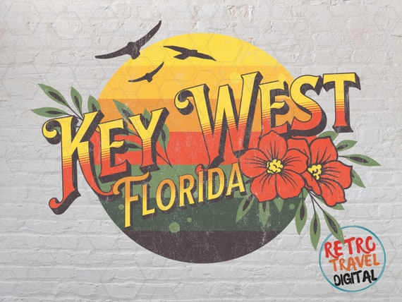 Vintage Florida Key West Sublimation Design Retro Vintage - Etsy