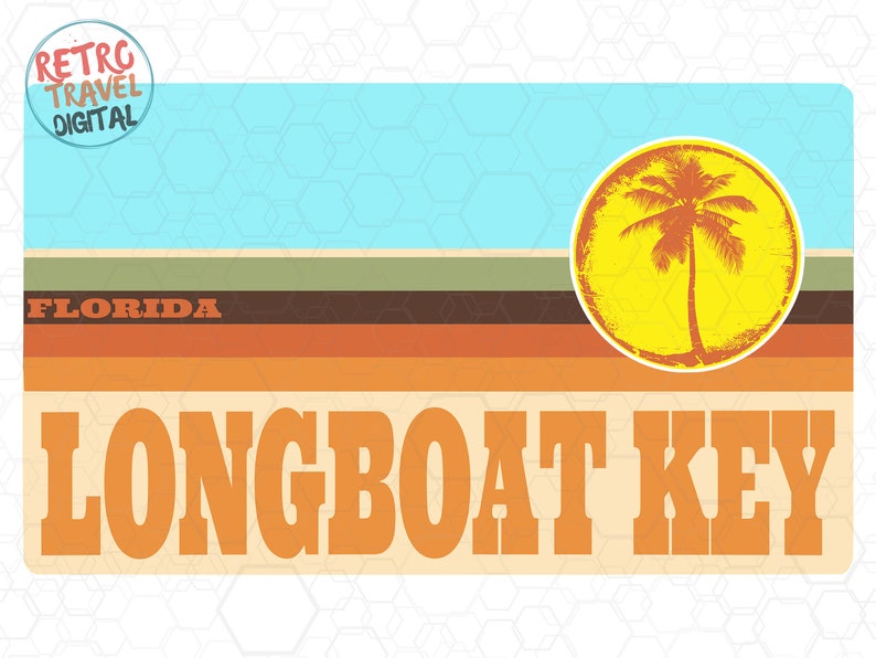 Vintage Florida Longboat Key Sublimation Design, Retro, Vintage ...