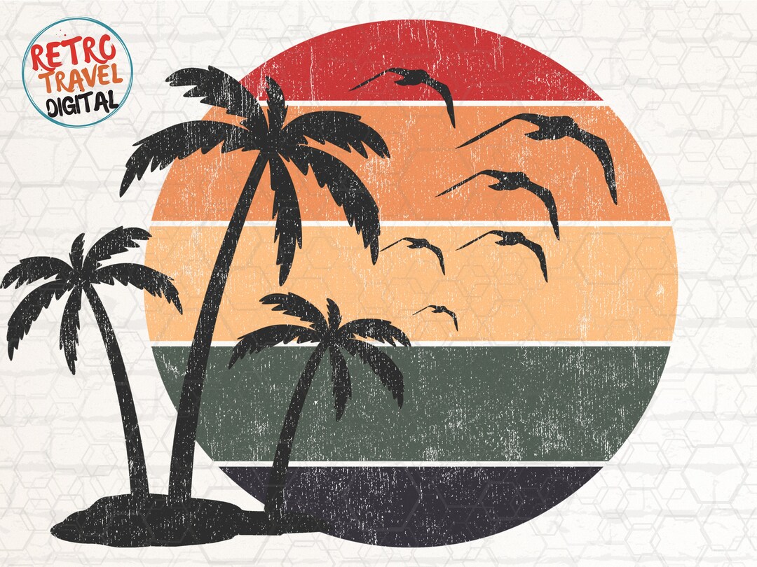Retro Sunset Summer Travel Sublimation Design, Retro, Vintage ...