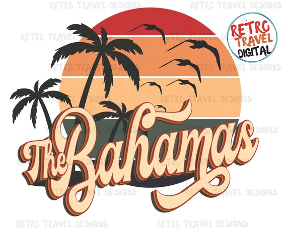 Vintage the Bahamas Summer Travel Sublimation Design Retro | Etsy