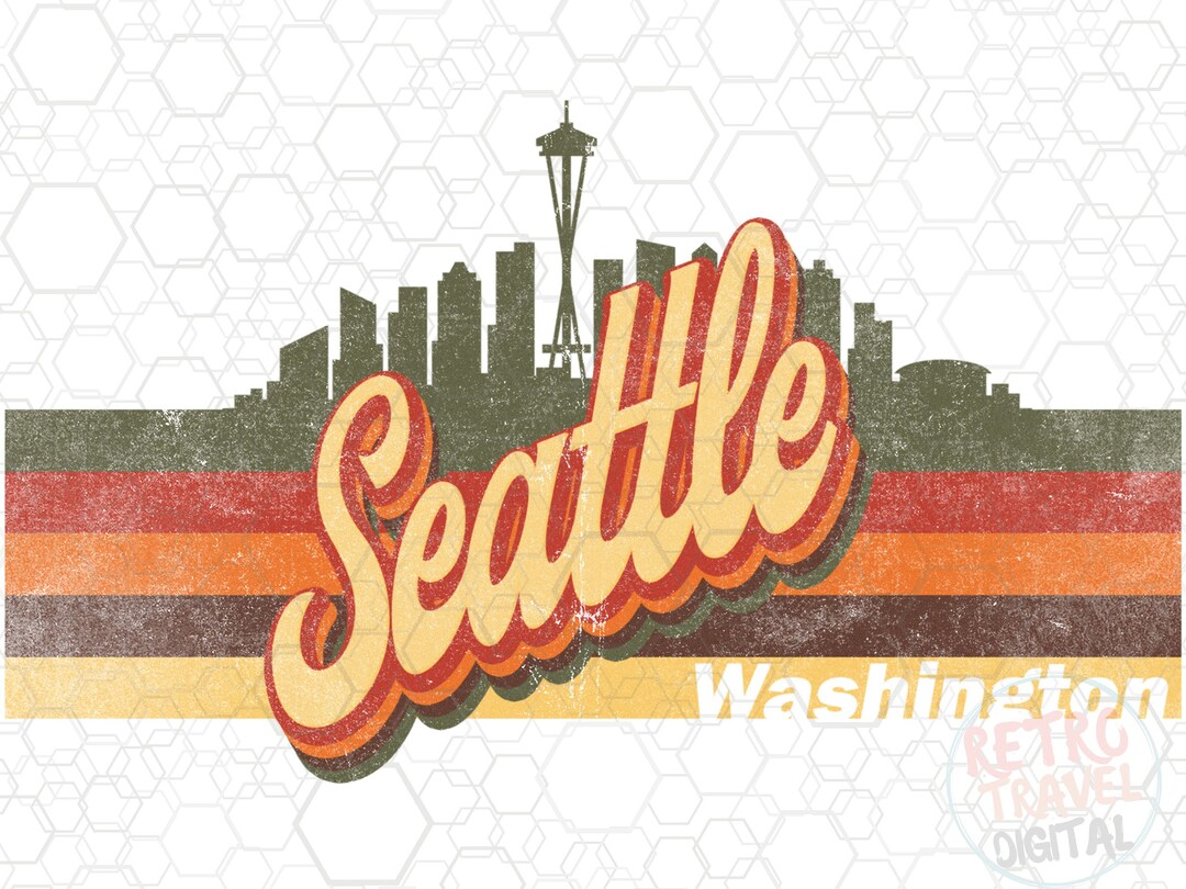 Vintage Washington Seattle Sublimation Design, Retro, Vintage ...