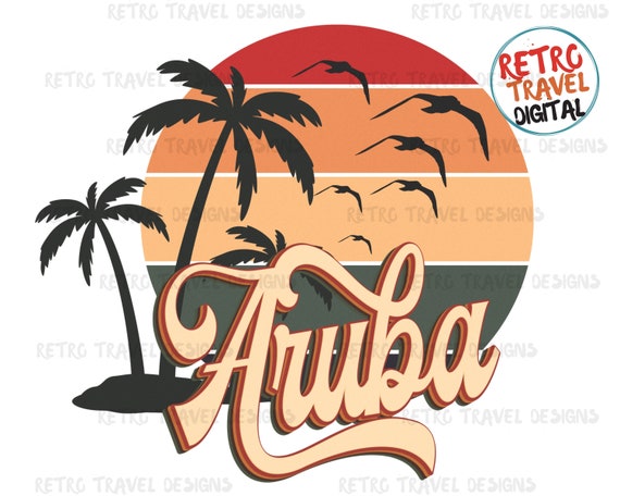 Vintage Aruba Travel Summer Sublimation Design Retro | Etsy