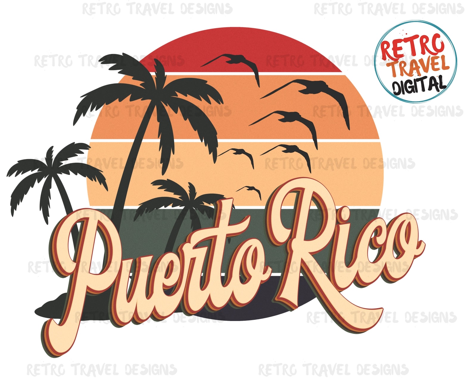Vintage Puerto Rico Summer Travel Sublimation Design, Retro, Vintage ...