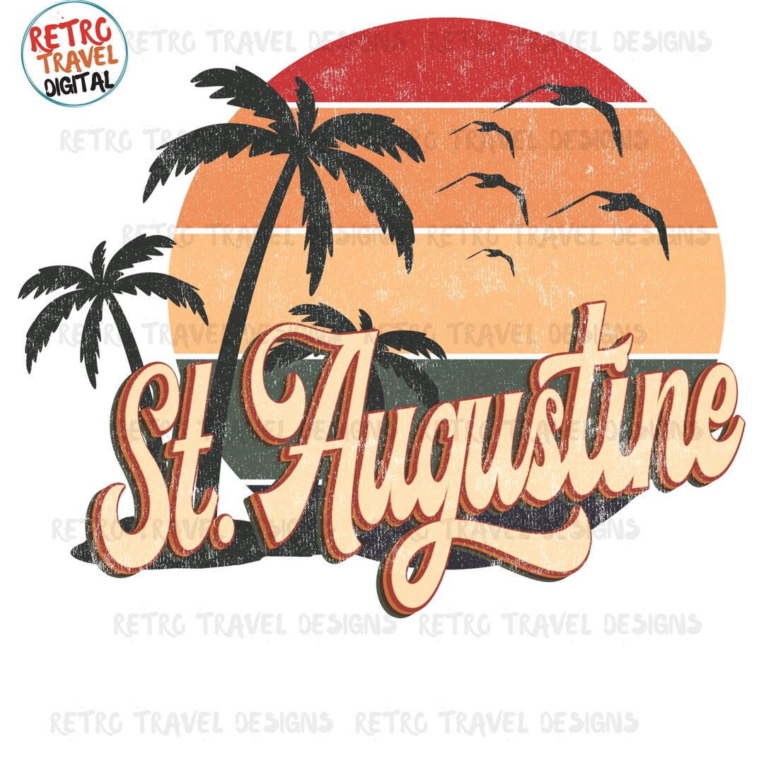 Vintage Florida St Augustine Sublimation Design, Retro, Vintage ...