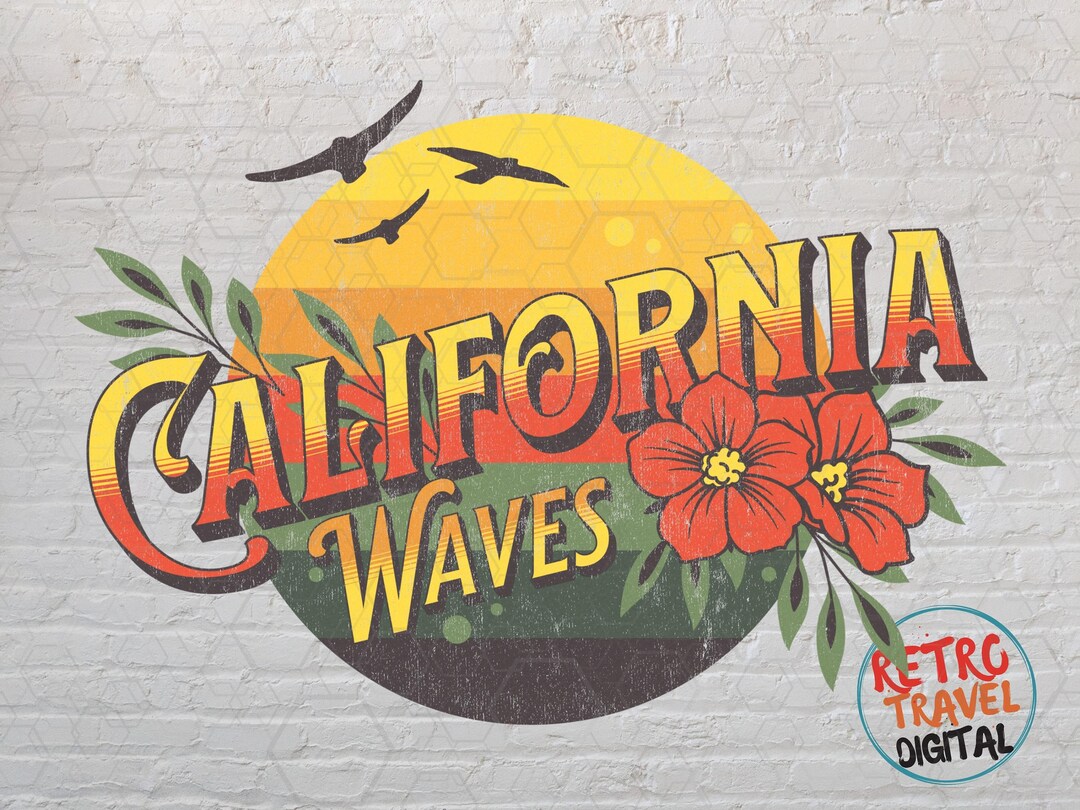 Vintage California Sublimation Design, Retro, Vintage, Distressed ...