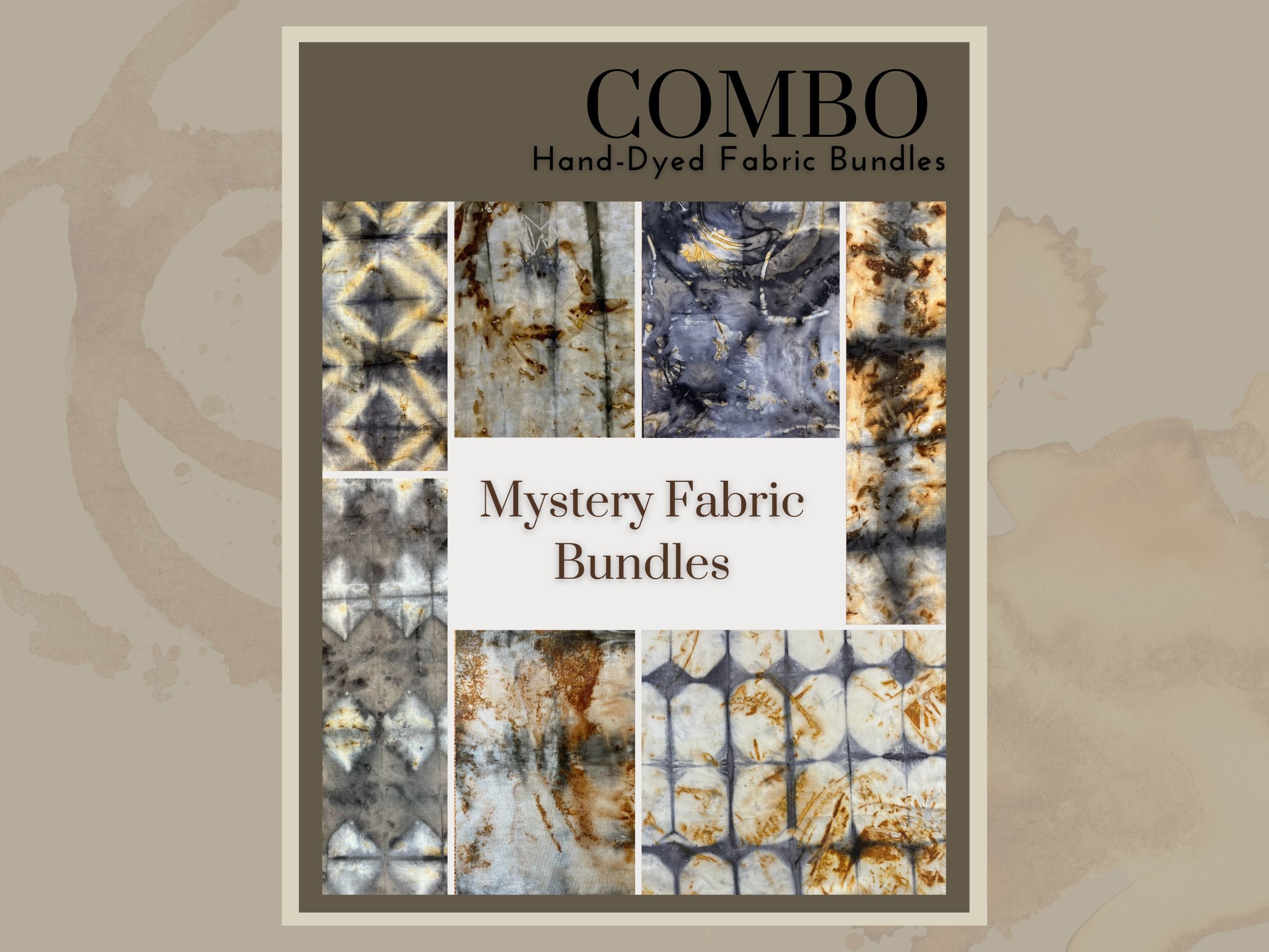 MYSTERY BUNDLES Naturally Dyed Fabric Bundles Hand Dyed Rust Printed ...