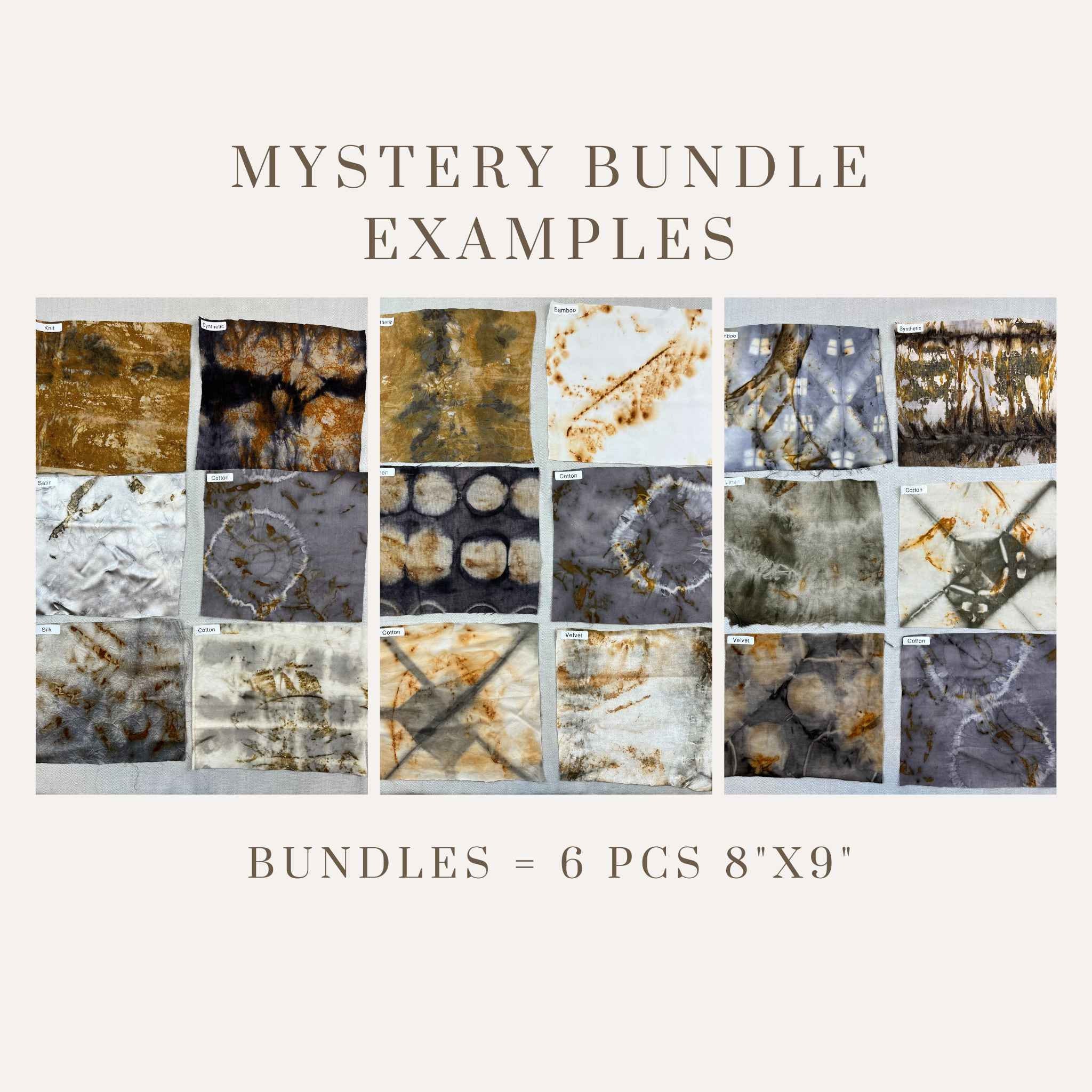 MYSTERY BUNDLES Naturally Dyed Fabric Bundles Hand Dyed Rust Printed ...