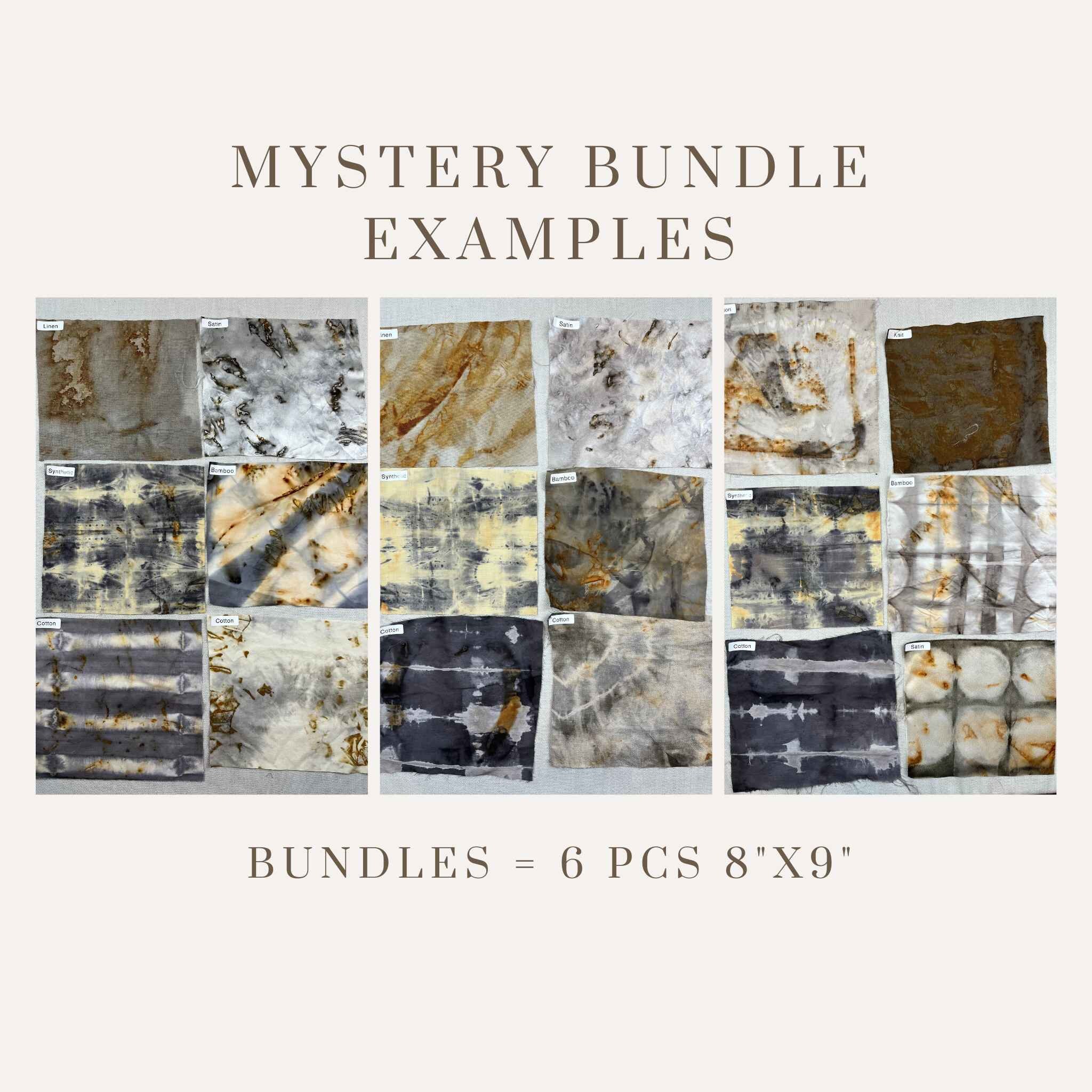 MYSTERY BUNDLES Naturally Dyed Fabric Bundles Hand Dyed Rust Printed ...