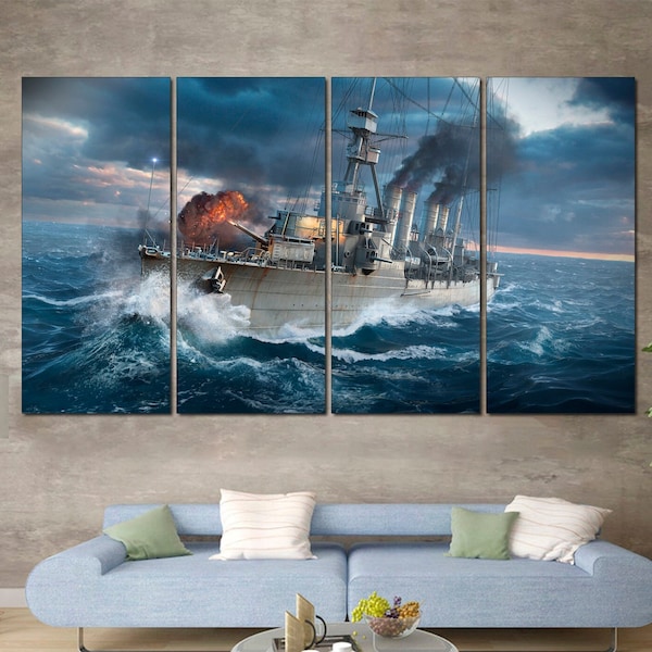 Warship Cruiser Wall Art - Etsy