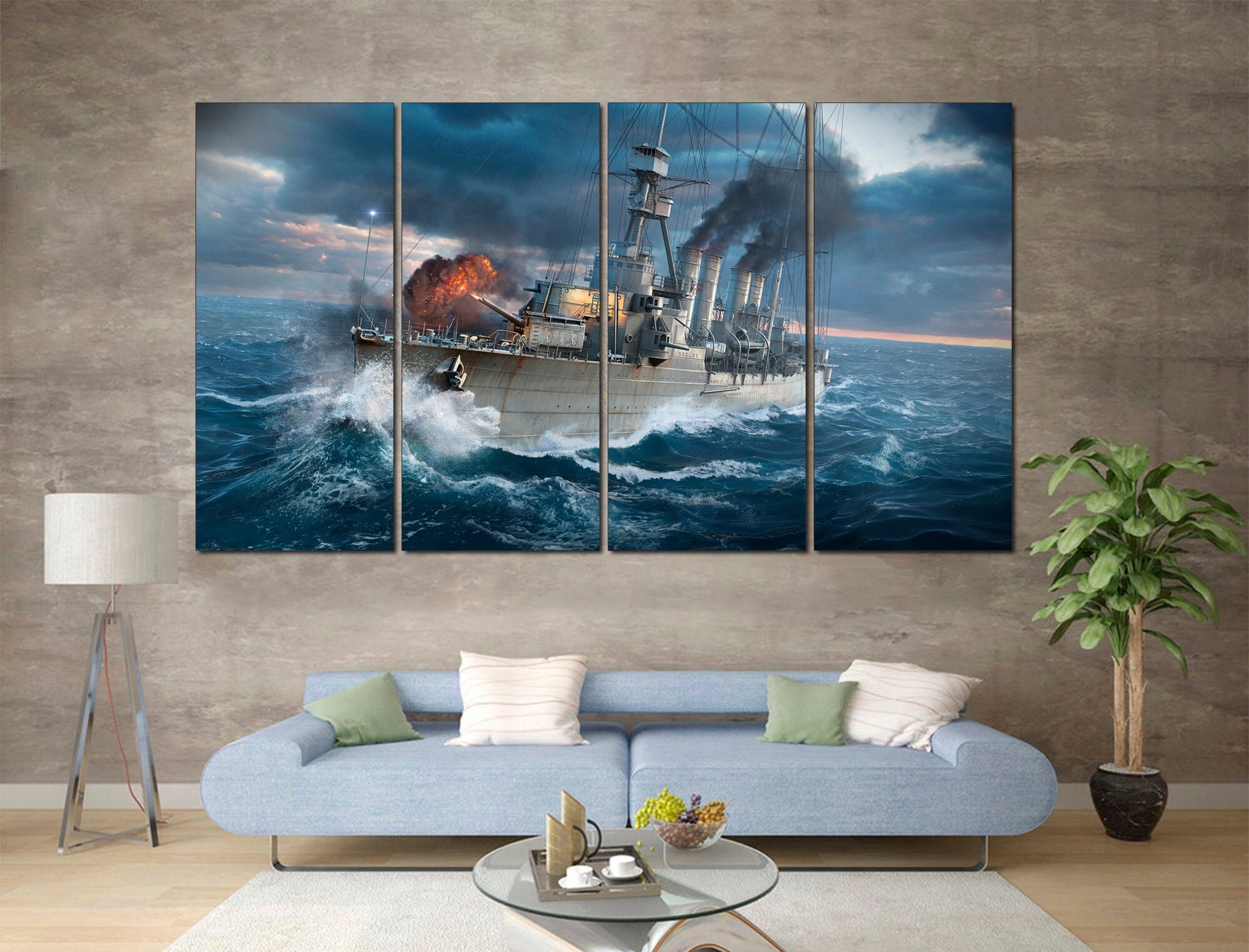 Navy Ship Wall Art Vintage Battleship Poster - Etsy