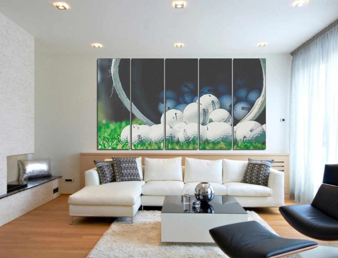 Golf Balls Painting Large Canvas Art Golf Art Print Sport Wall - Etsy
