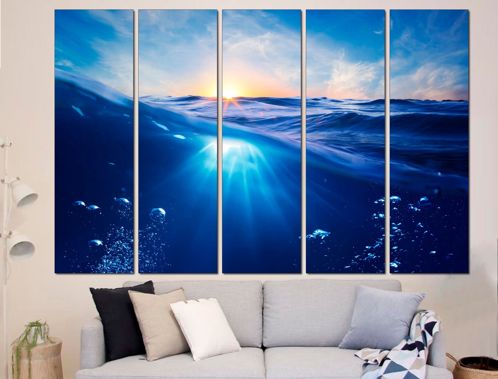 Ocean Water Canvas Art Sea Wave Art Print - Etsy