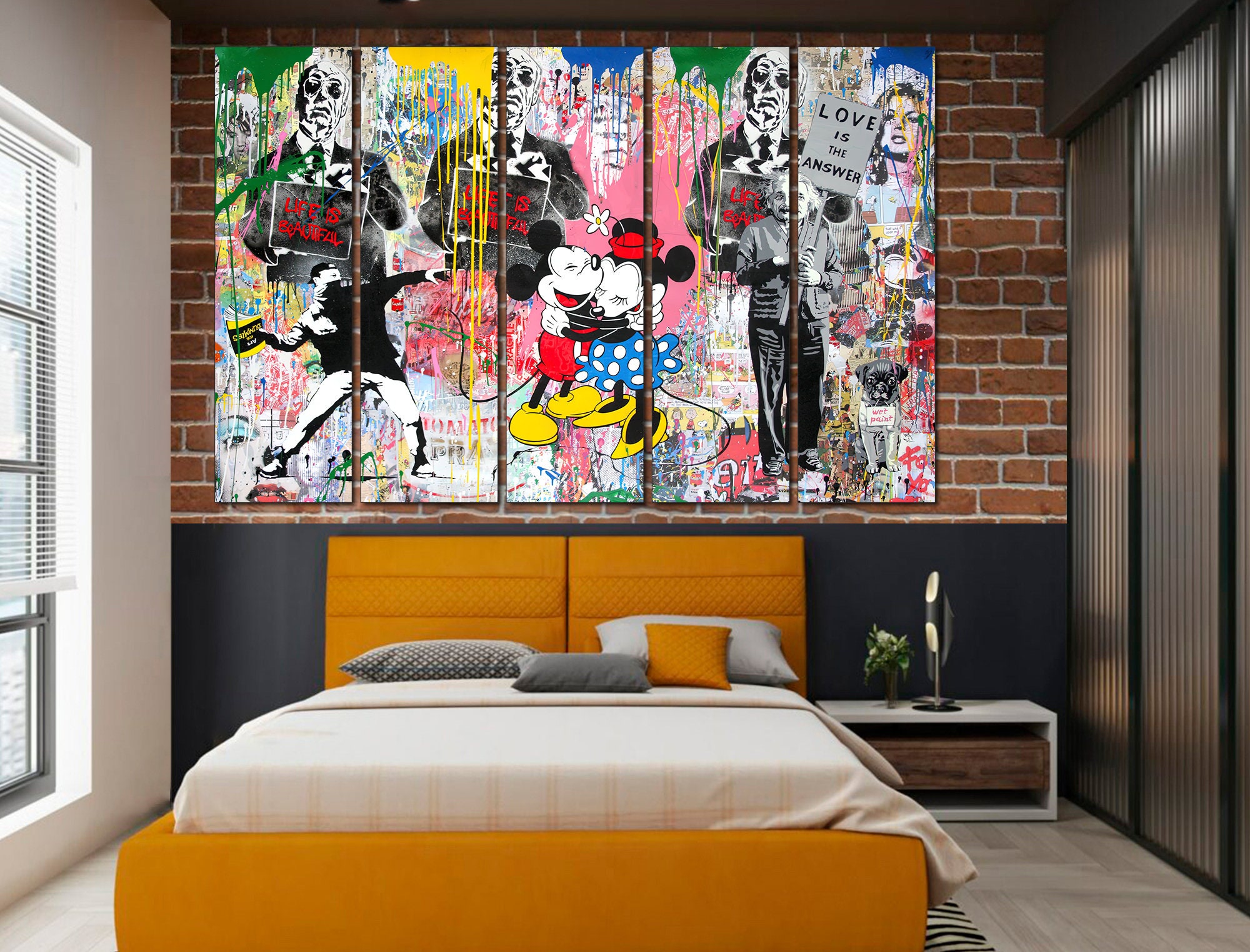 Modern Pop Art Street Art on Canvas Graffiti Wall Decore Extra Large ...