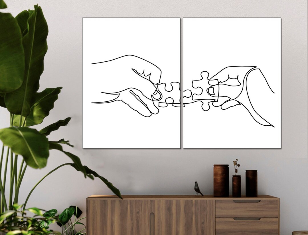 Abstract Line Art Canvas Print: Continuous One Line Drawing - Etsy