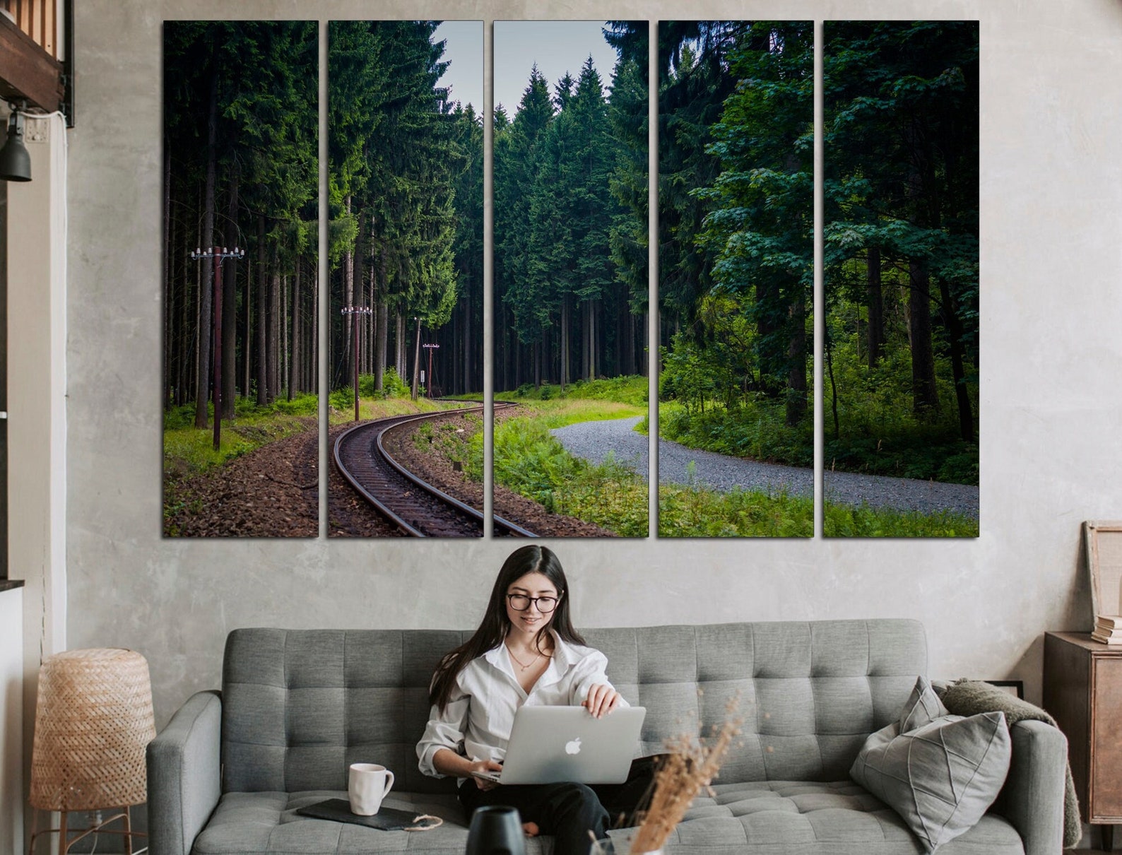 Railway Forest Art Tree Art Print Forest Wall Art Extra Large - Etsy