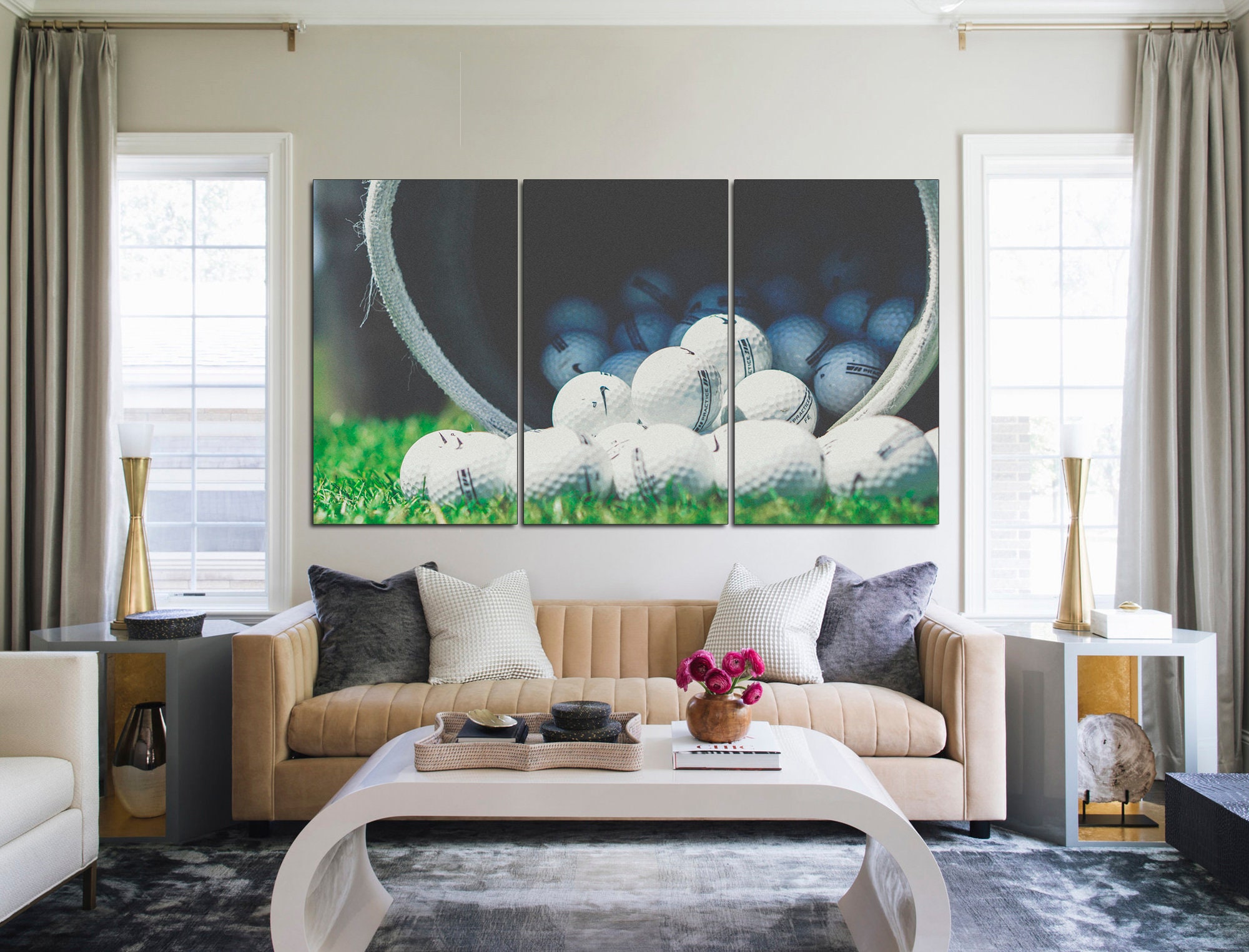 Golf Balls Painting Large Canvas Art Golf Art Print - Etsy
