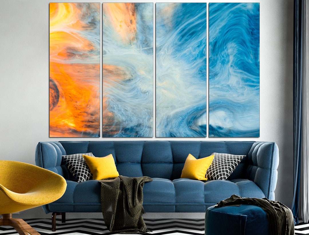 Red Blue Cloud Art Abstract Art Print Cloud Wall Art Blue - Etsy