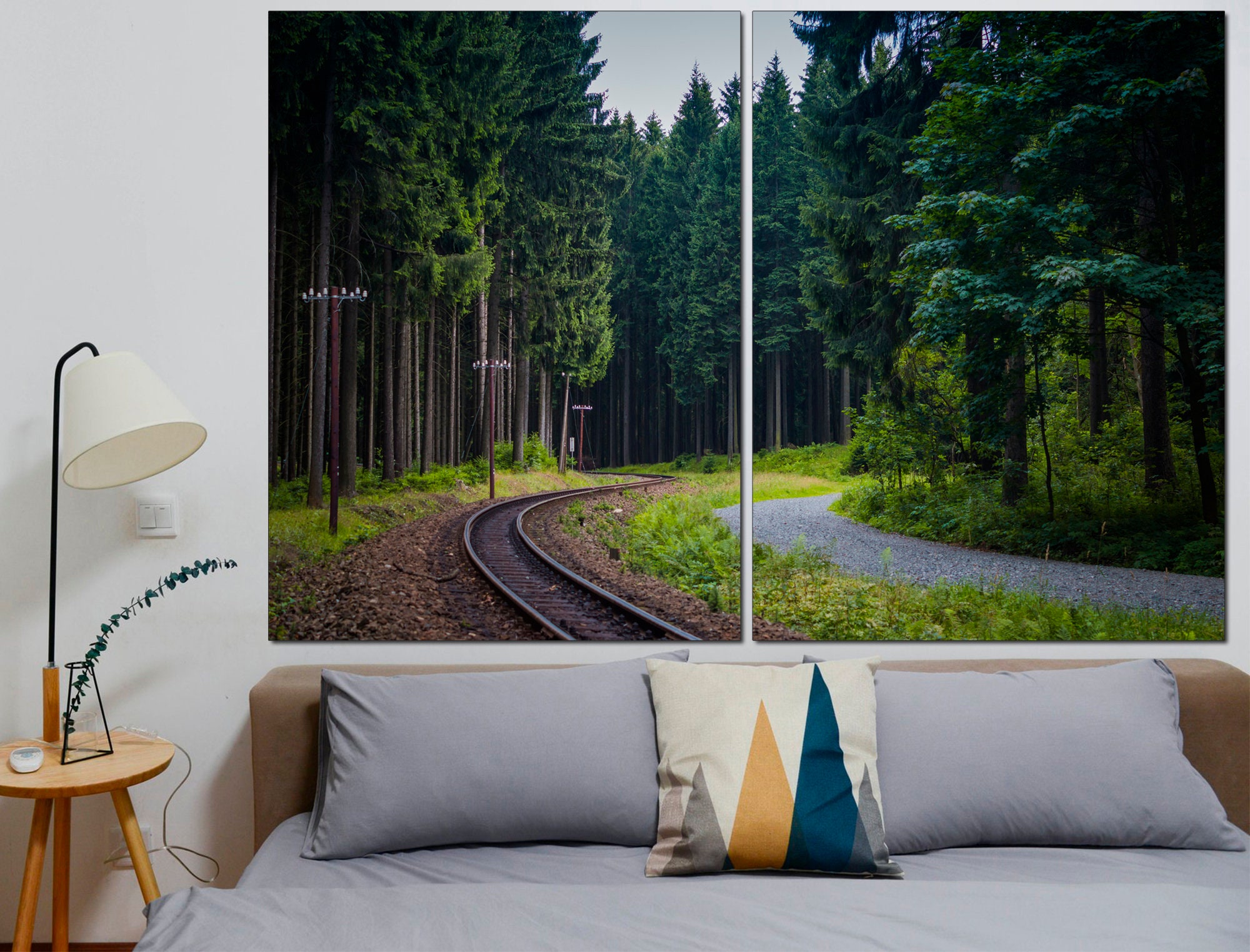 Railway Forest Art Tree Art Print Forest Wall Art Extra Large - Etsy