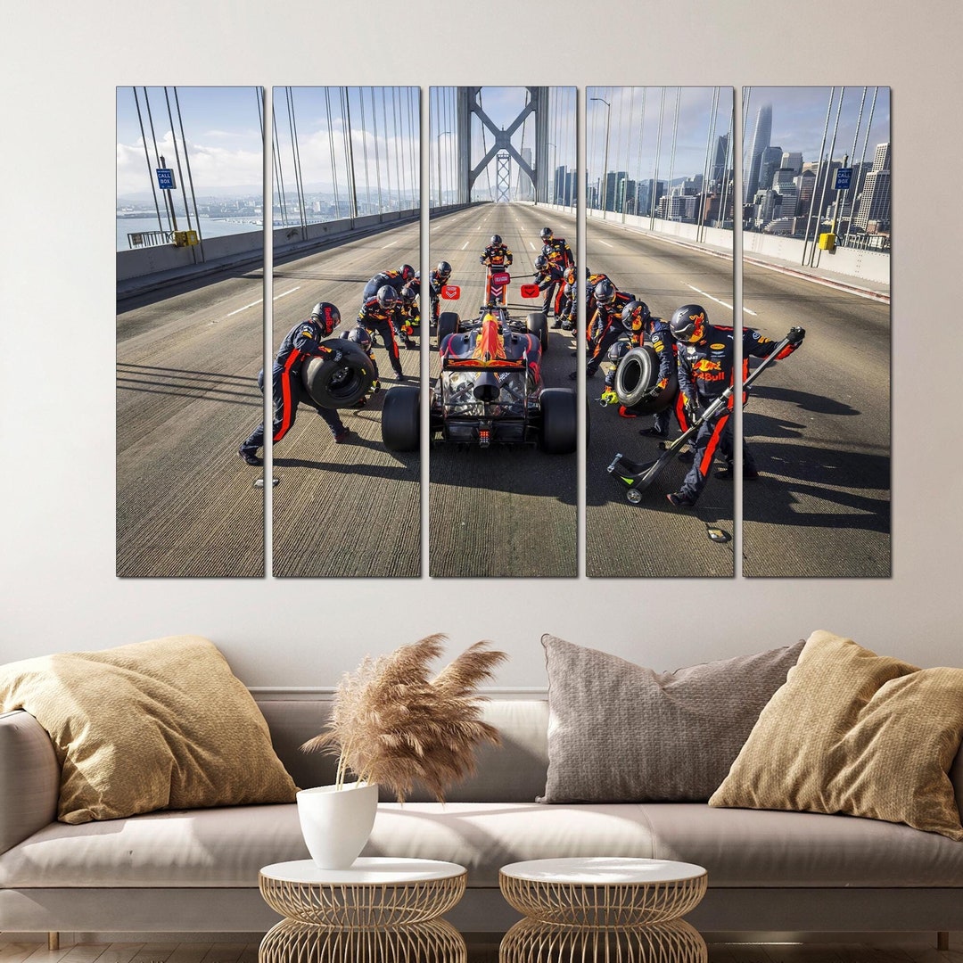 F1 Pit Stop on the Bridge Canvas Art - Etsy