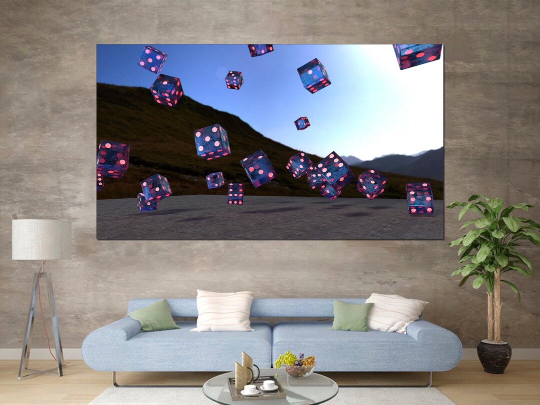 Rolling Dice Canvas Print Dice Game Wall Art - Etsy