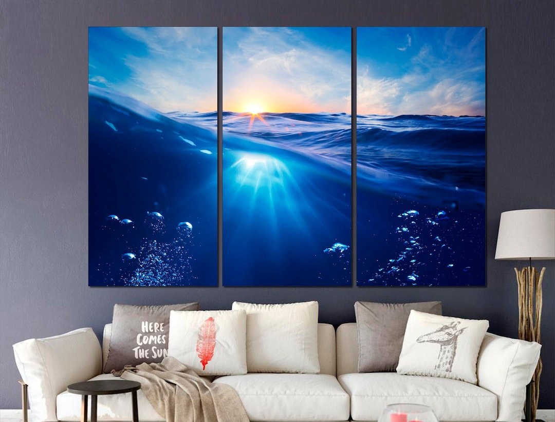 Ocean Water Canvas Art Sea Wave Art Print - Etsy